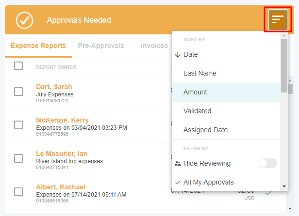 Create a Custom Approval Filter – Chrome River Help Center