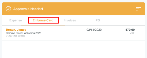 Approve Emburse Card Requests – Chrome River Help Center