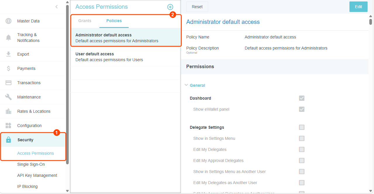Customize Access Permissions for Admin Teams – Emburse Enterprise Help Center