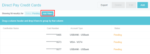 DIRECT PAY Credit Cards Admin Screen – Emburse Enterprise Help Center