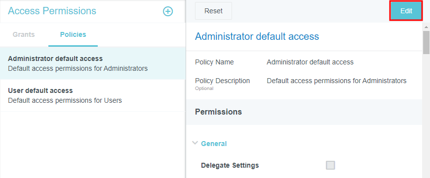 Access Permissions Admin Screen – Emburse Enterprise Help Center