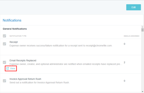 Notifications Admin Screen – Emburse Enterprise Help Center