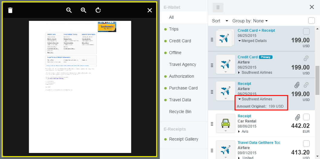 Merge Receipt and Credit Card Transactions – Emburse Enterprise Help Center